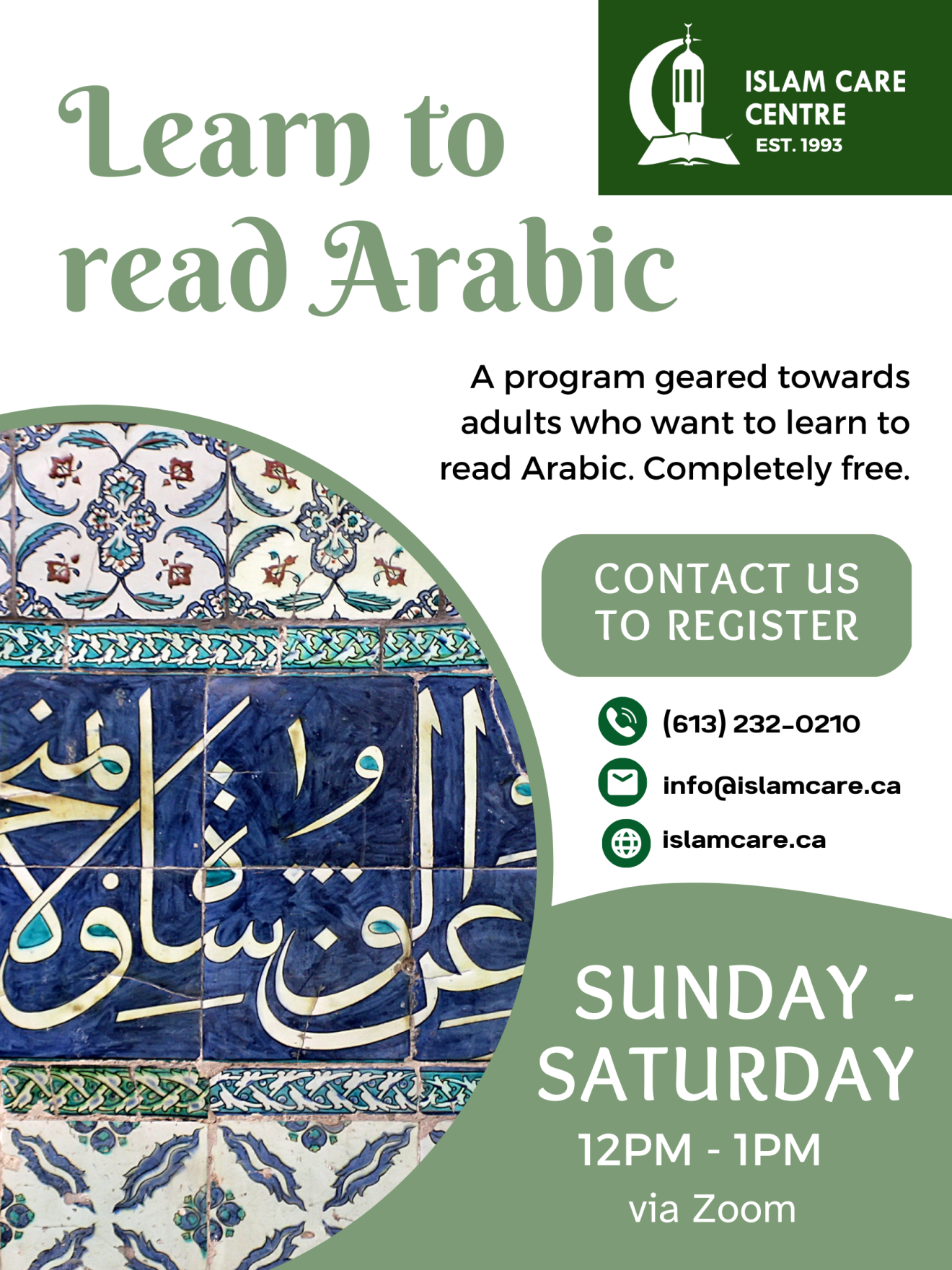 Learn to Read Arabic - Islam Care Centre